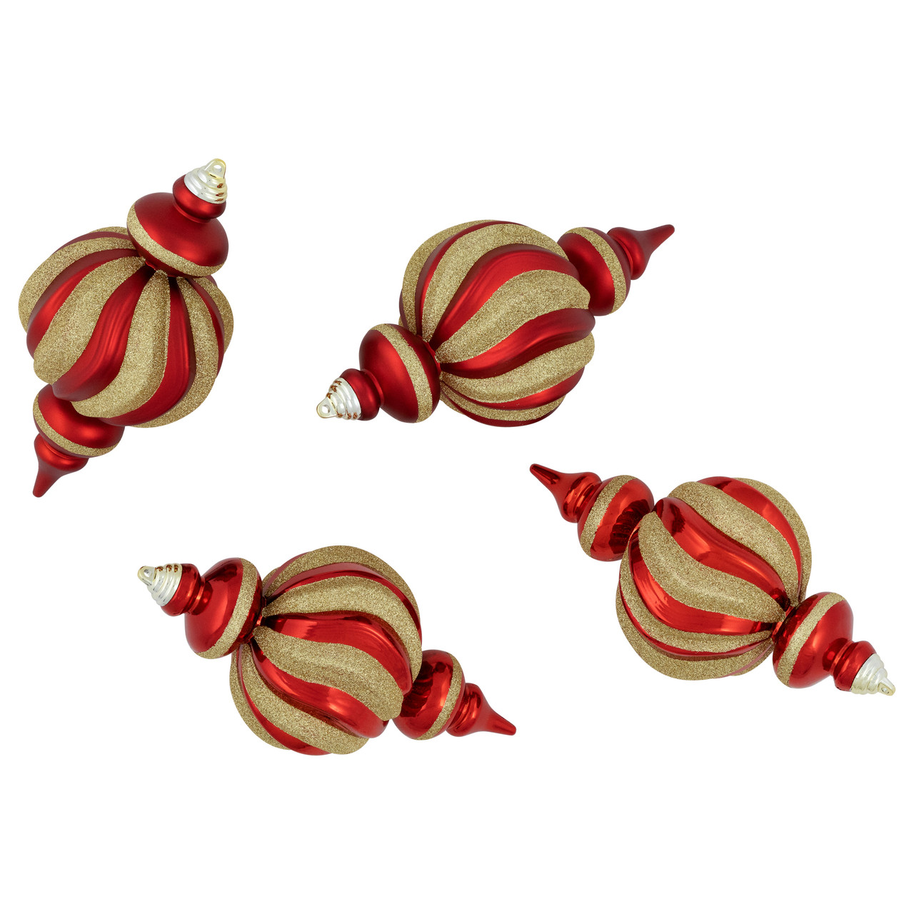 Shatterproof Commercial Size Finial Christmas Ornaments - 10" - Red ...