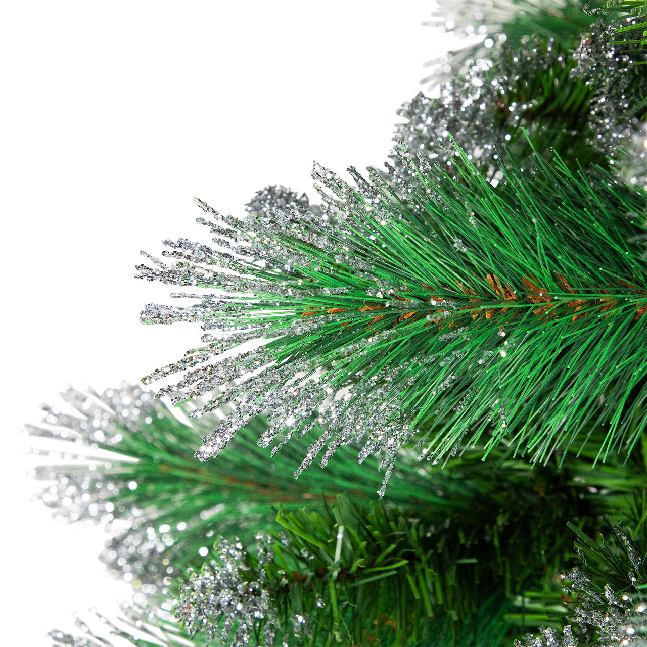 Two-Tone Spruce Pine Glitter Tip Medium Artificial Christmas Tree - 6 ...