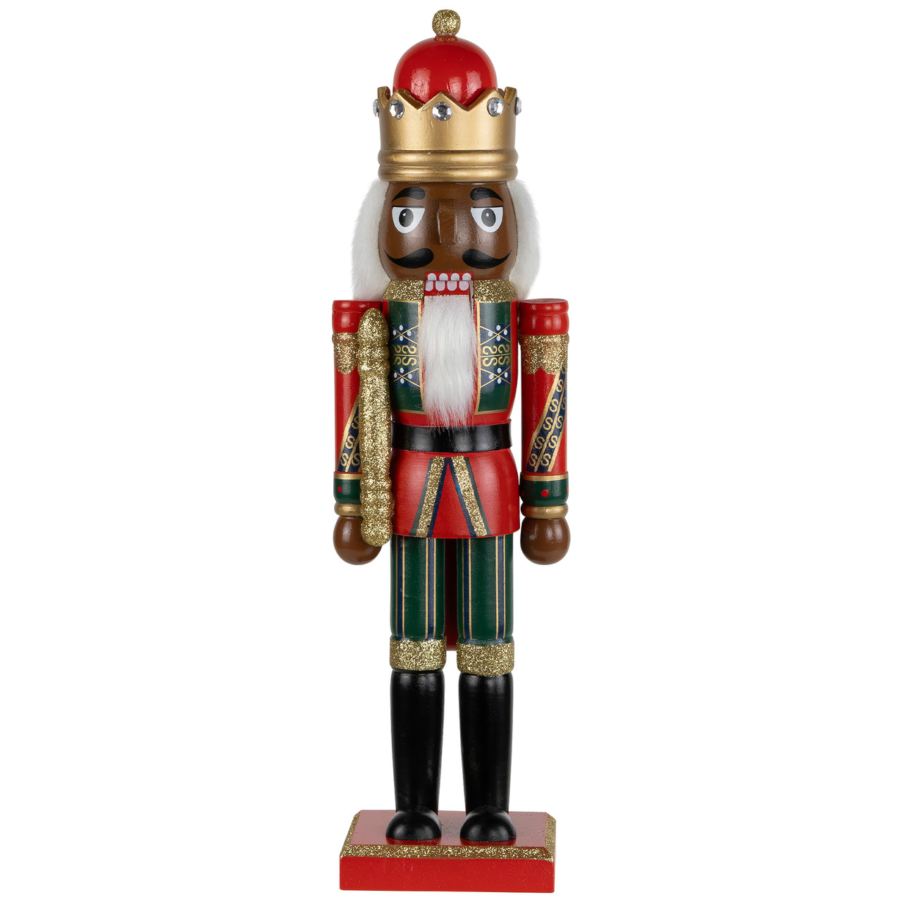 African American Nutcracker King Christmas Figure - 14.25" - Red ...