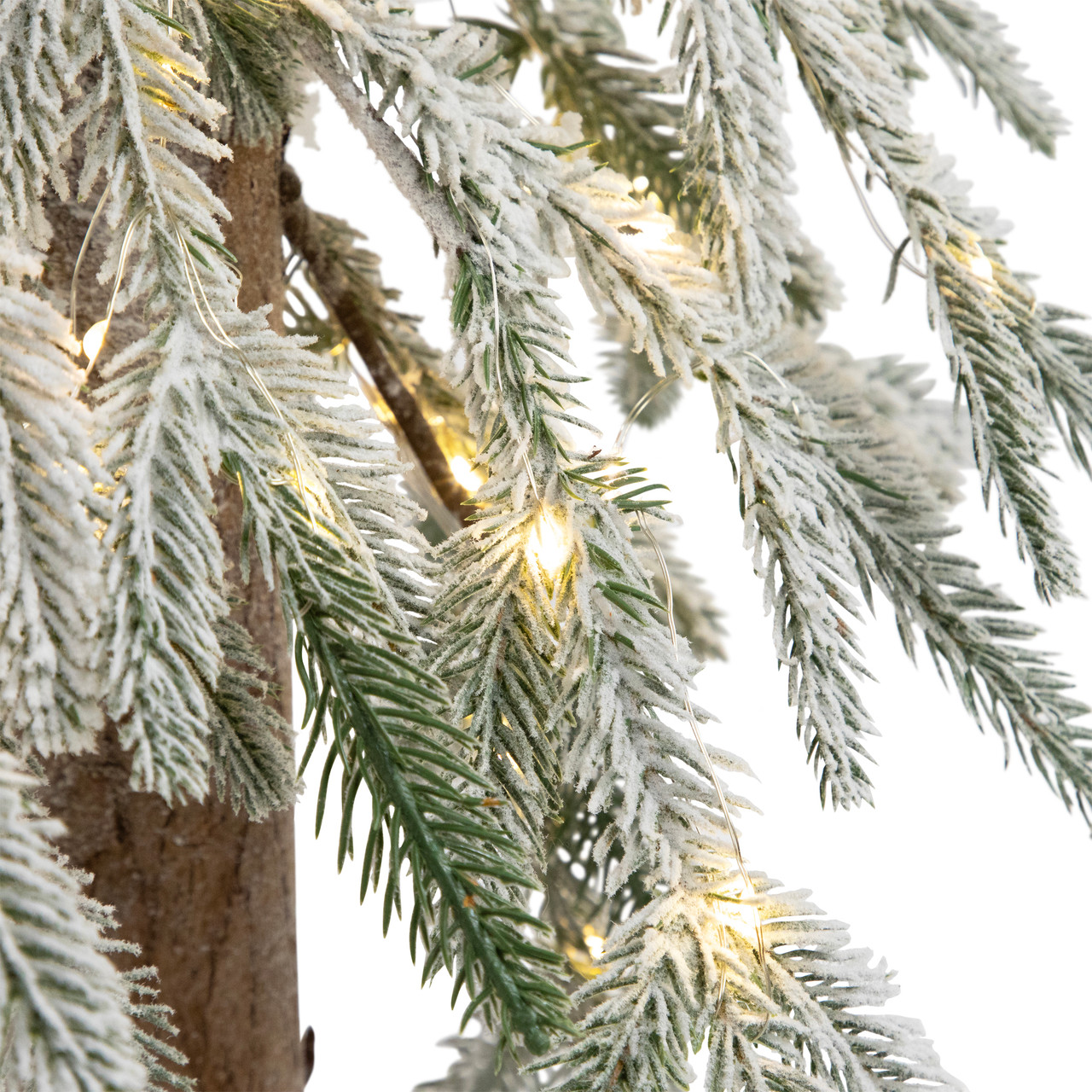 Pre-Lit Frosted Battery Operated Alpine Artificial Christmas Tree - 3 ...
