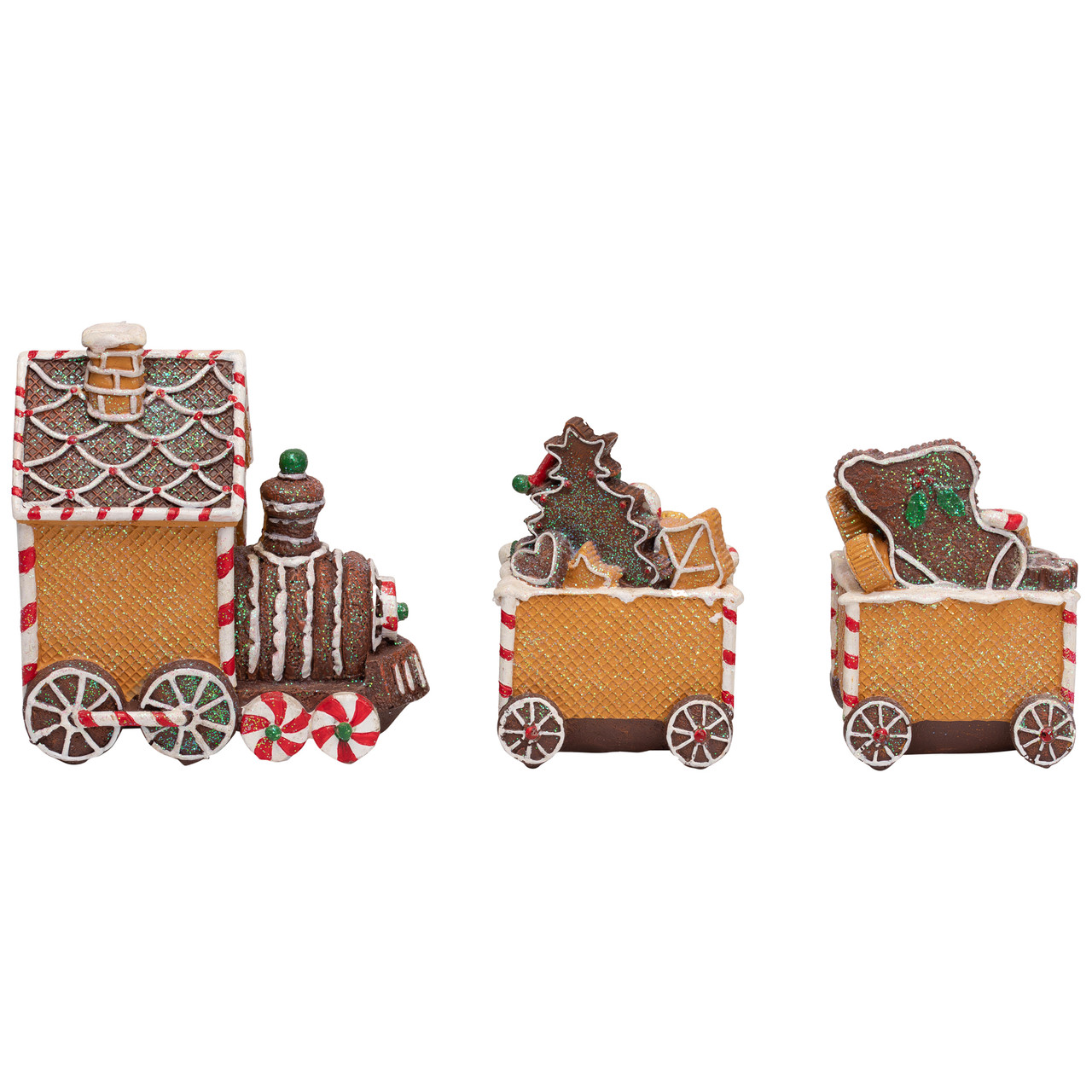 Gingerbread Candy Cane Train with Gingerbread Man Christmas Decoration ...