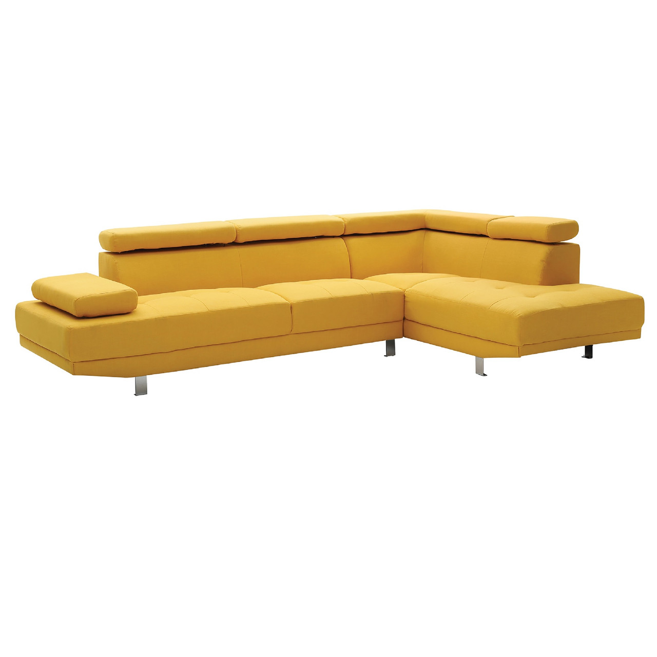 Adjustable Twill L Shape Sectional Sofa - 109" - Yellow | Christmas Central