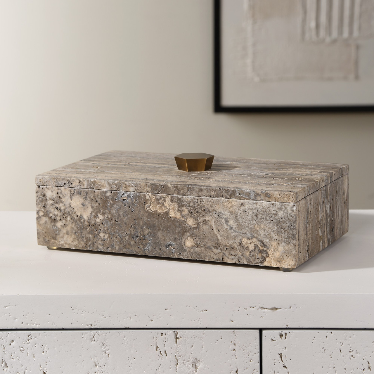 Rectangular Decorative Box - 9.5" - Antique Gray | Christmas Central