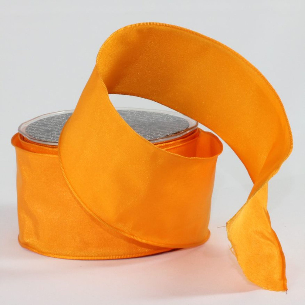 Tangerine Orange Solid Wired Craft Ribbon 2.5" x 27 Yards | Christmas ...