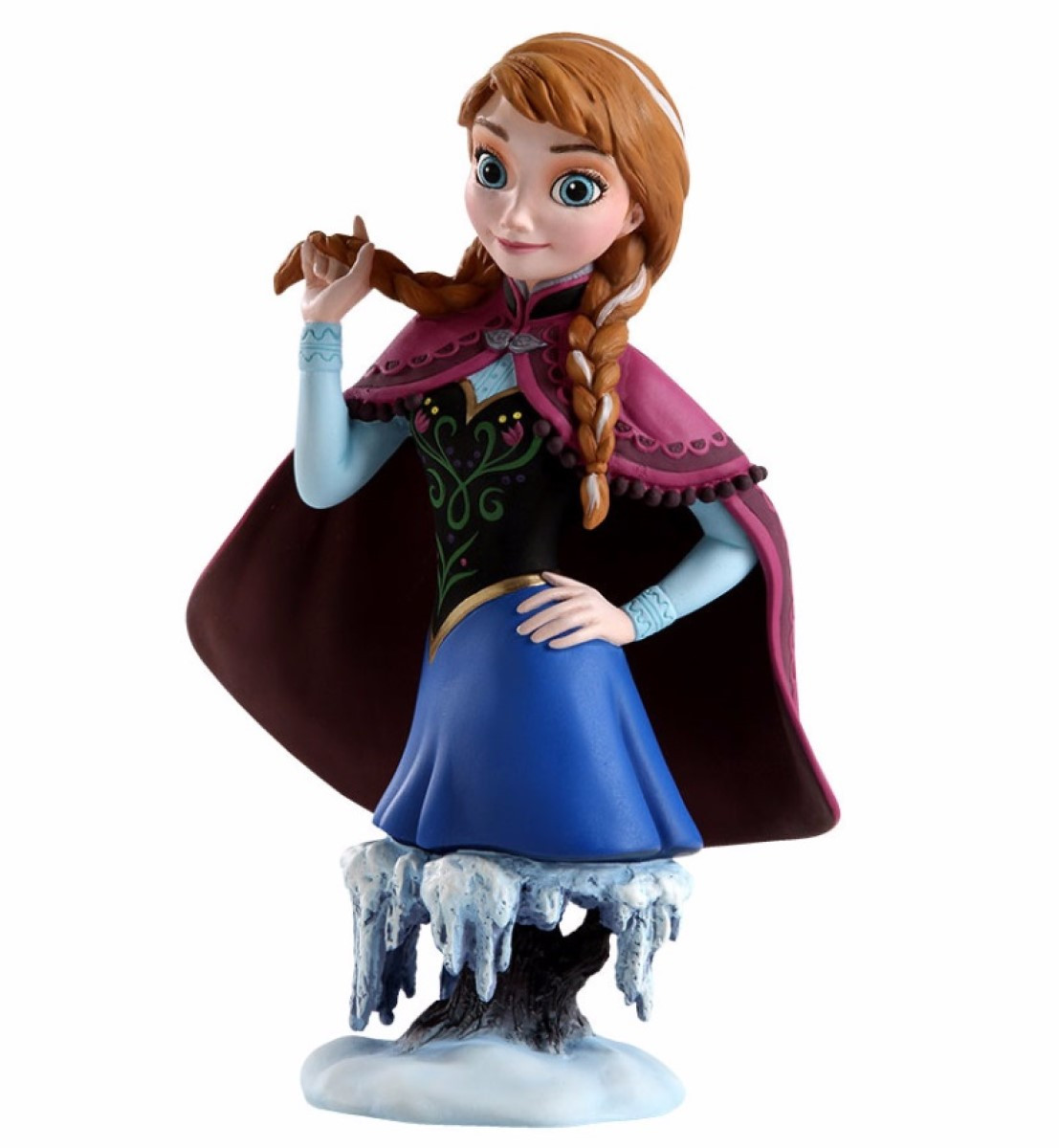 7" Blue & Burgundy Red Frozen Anna Christmas Tabletop Figurine ...