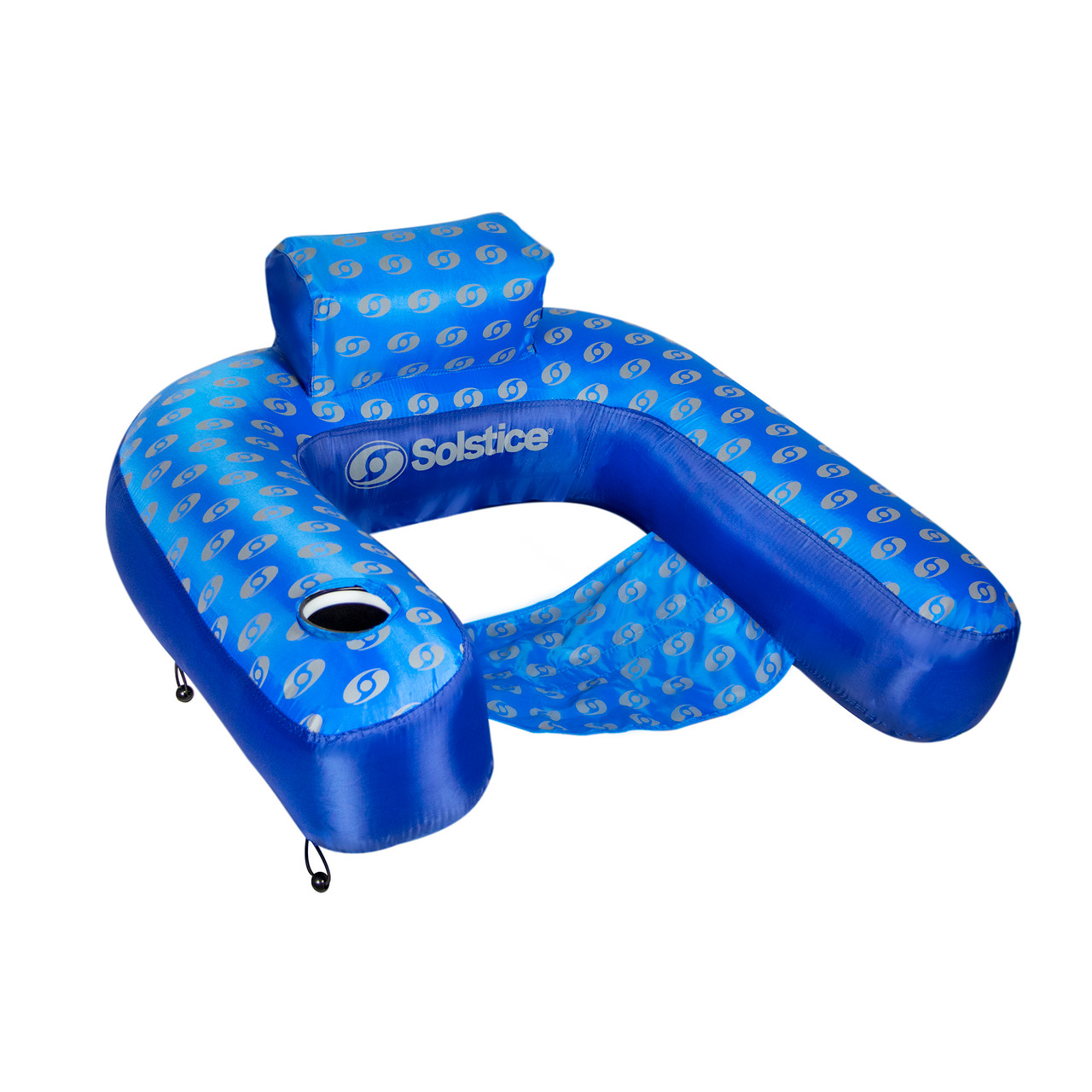 39" Inflatable Blue Swirl Pattern Loop Swimming Pool Lounger Chair ...