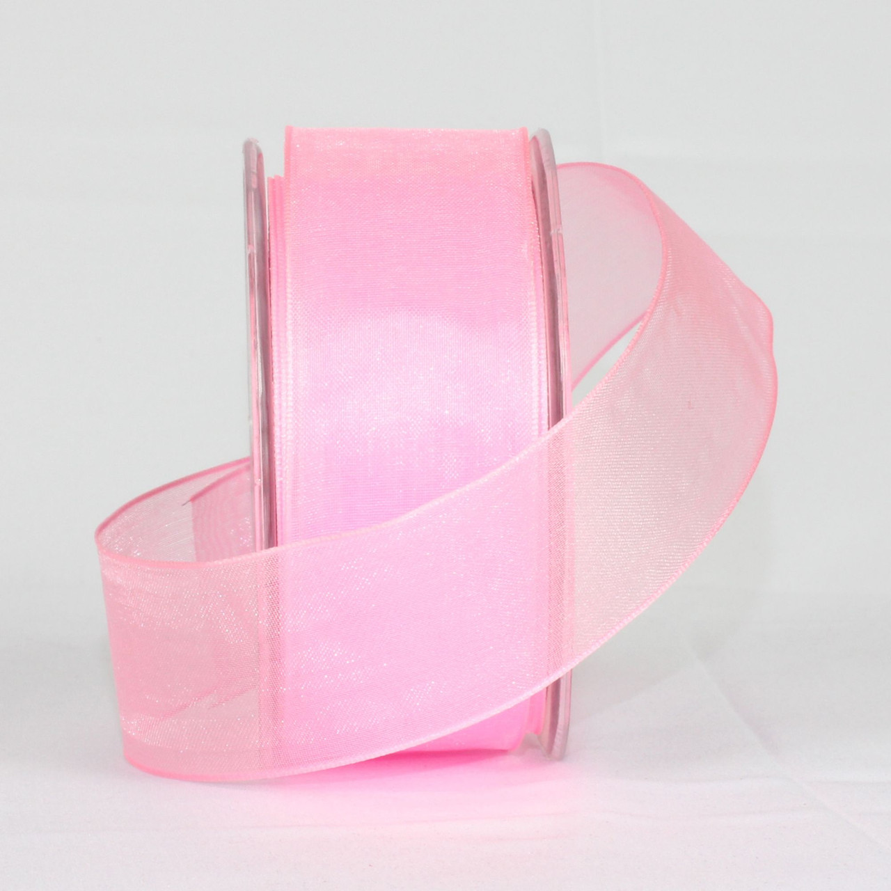 Powder Pink Wired Craft Ribbon 1.5" x 27 Yards | Christmas Central