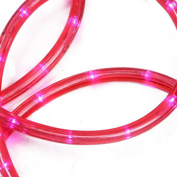 18' Pre-Lit Pink LED Outdoor Christmas Rope Lights | Christmas Central