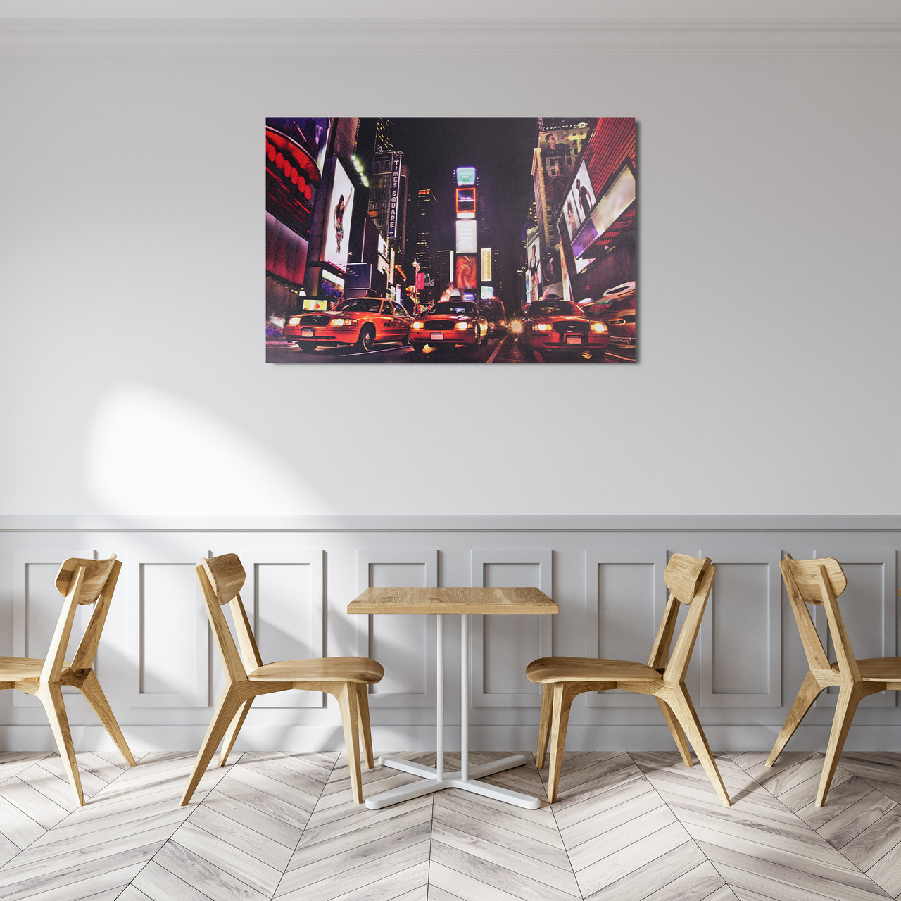 LED Lighted NYC Times Square Broadway Taxi Cabs Canvas Wall Art 15.75 ...