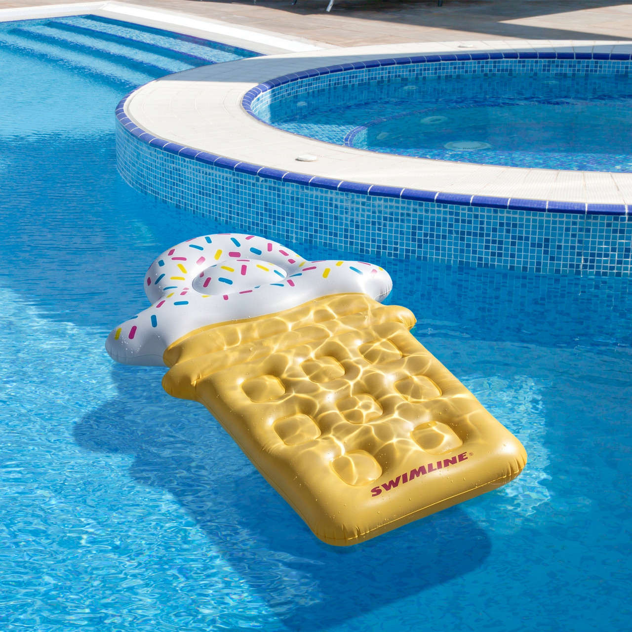 72" Inflatable Ice Cream Cone Swimming Pool Lounge Raft | Christmas Central