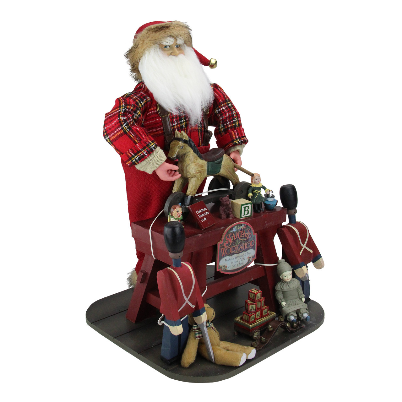 21" Santa Claus the Toy Maker with Work Station Christmas Figurine ...