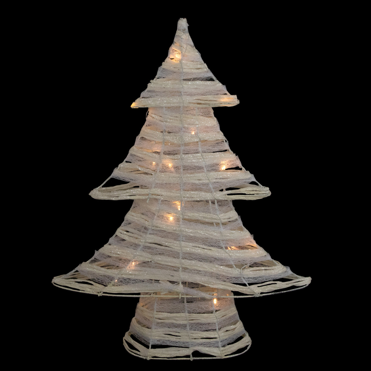 18.5" Cream Battery Operated LED Lighted Christmas Tabletop Tree ...