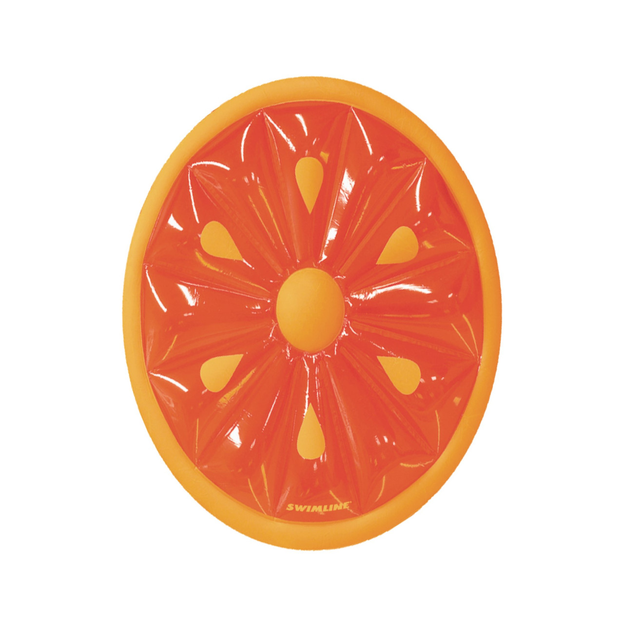 61.5" Inflatable Orange Fruit Slice Swimming Pool Lounger Raft ...