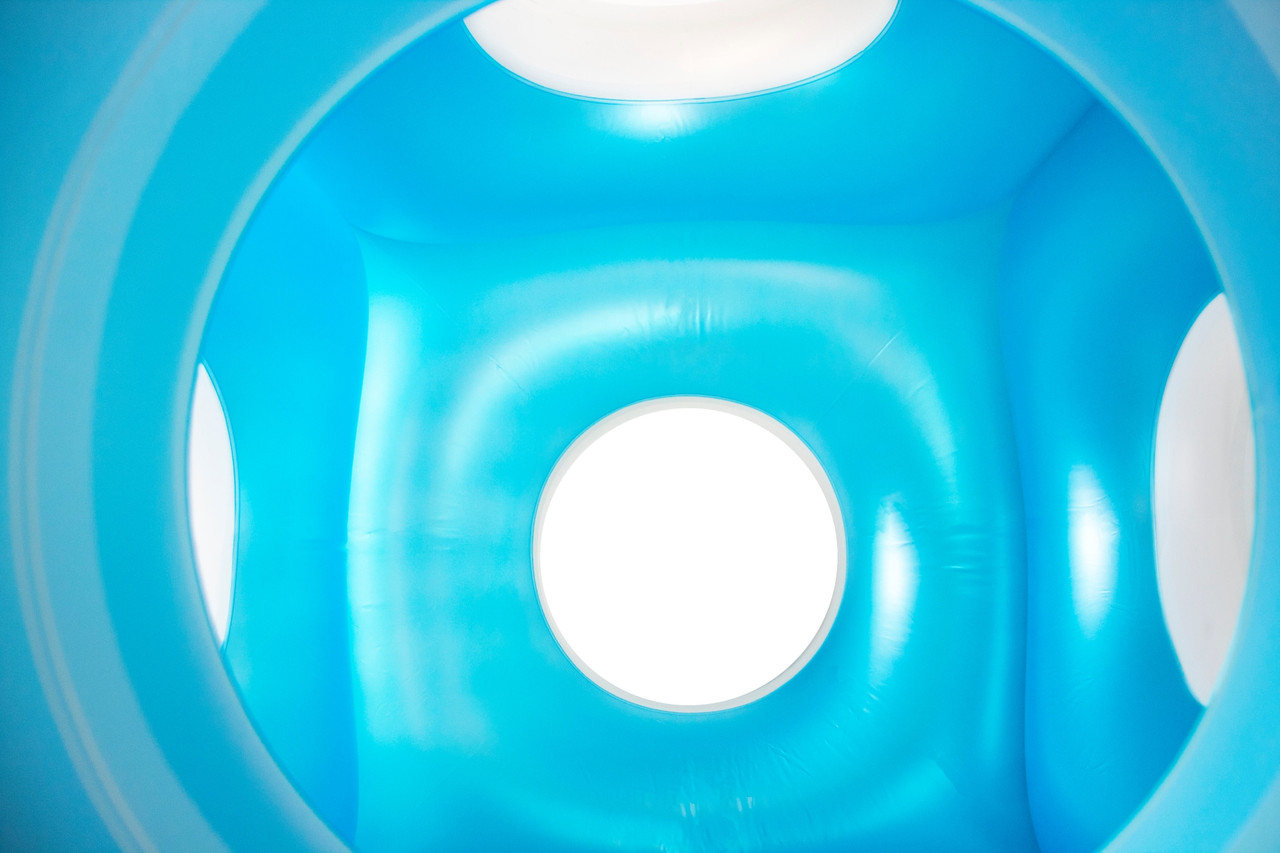49" Blue Inflatable Ice Cube Habitat Swimming Pool Float | Christmas ...