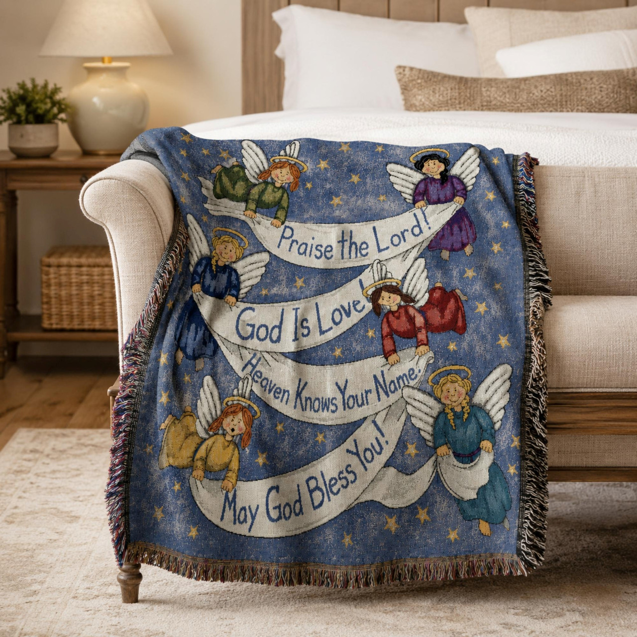 Heaven Knows Your Name Angels Tapestry Throw Blanket 50" x 60 ...