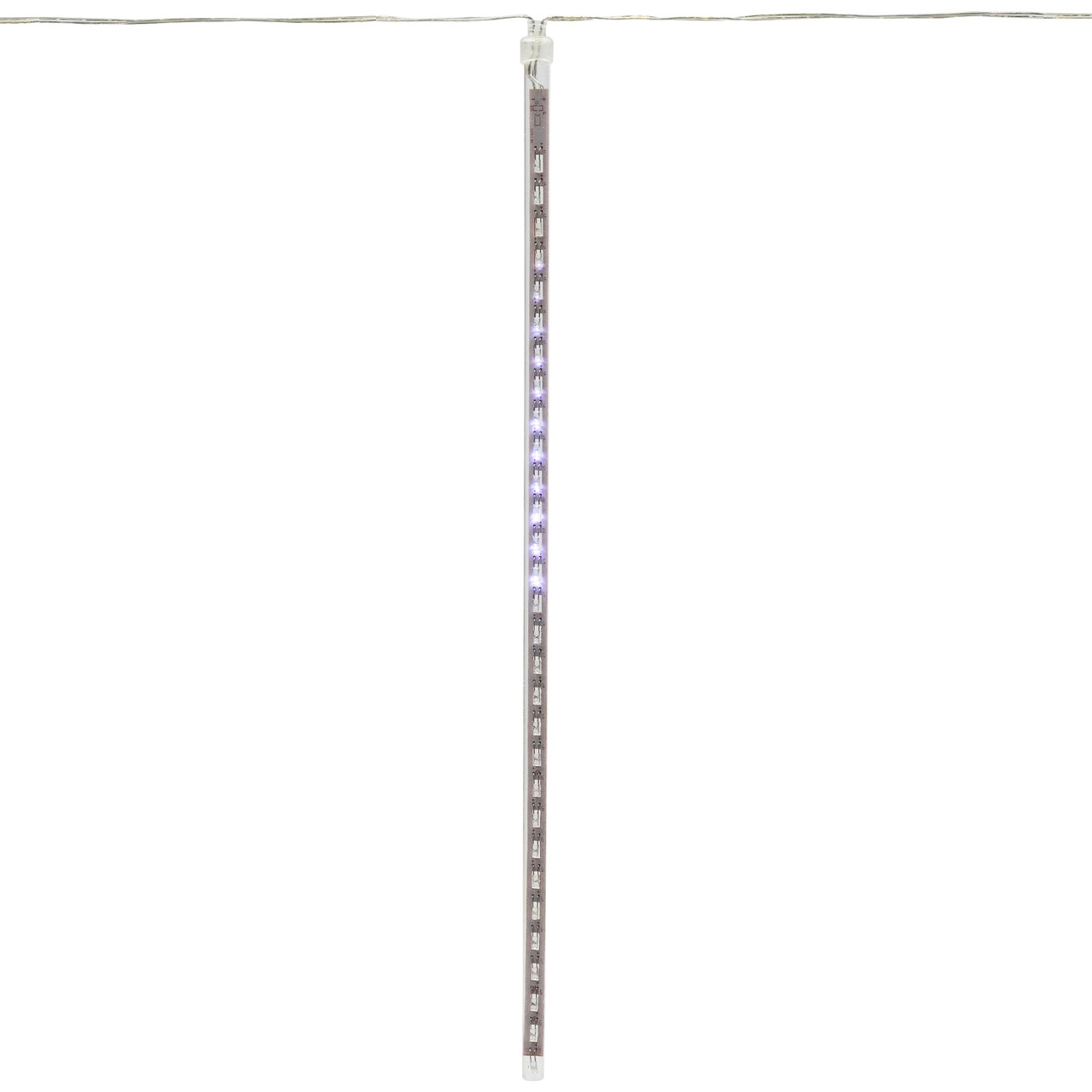 Set of 10 White LED Snowfall Icicle Christmas Tube Lights - 20.5 ft ...