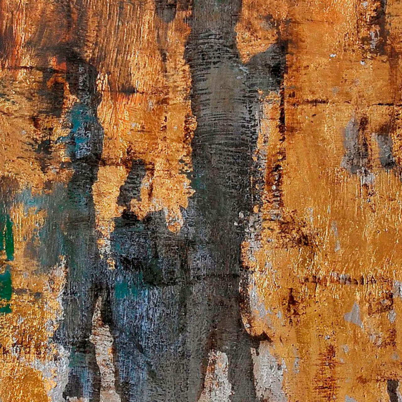 60” x 30” Hand Painted Abstract Oil Painting on Canvas Stretched on ...