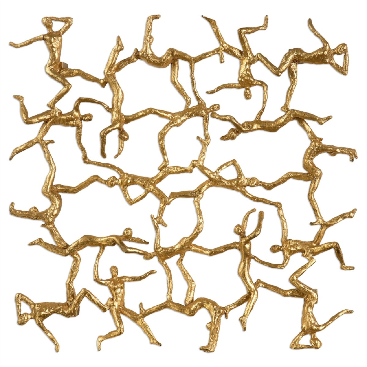 19" Whimsical Multi-Dimensional Golden Gymnast Figurine Metallic Wall ...