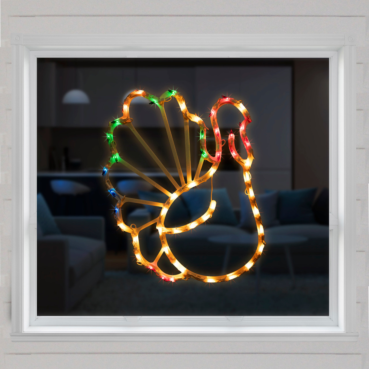 Lighted Turkey Thanksgiving Window Silhouette Decoration - 18 ...