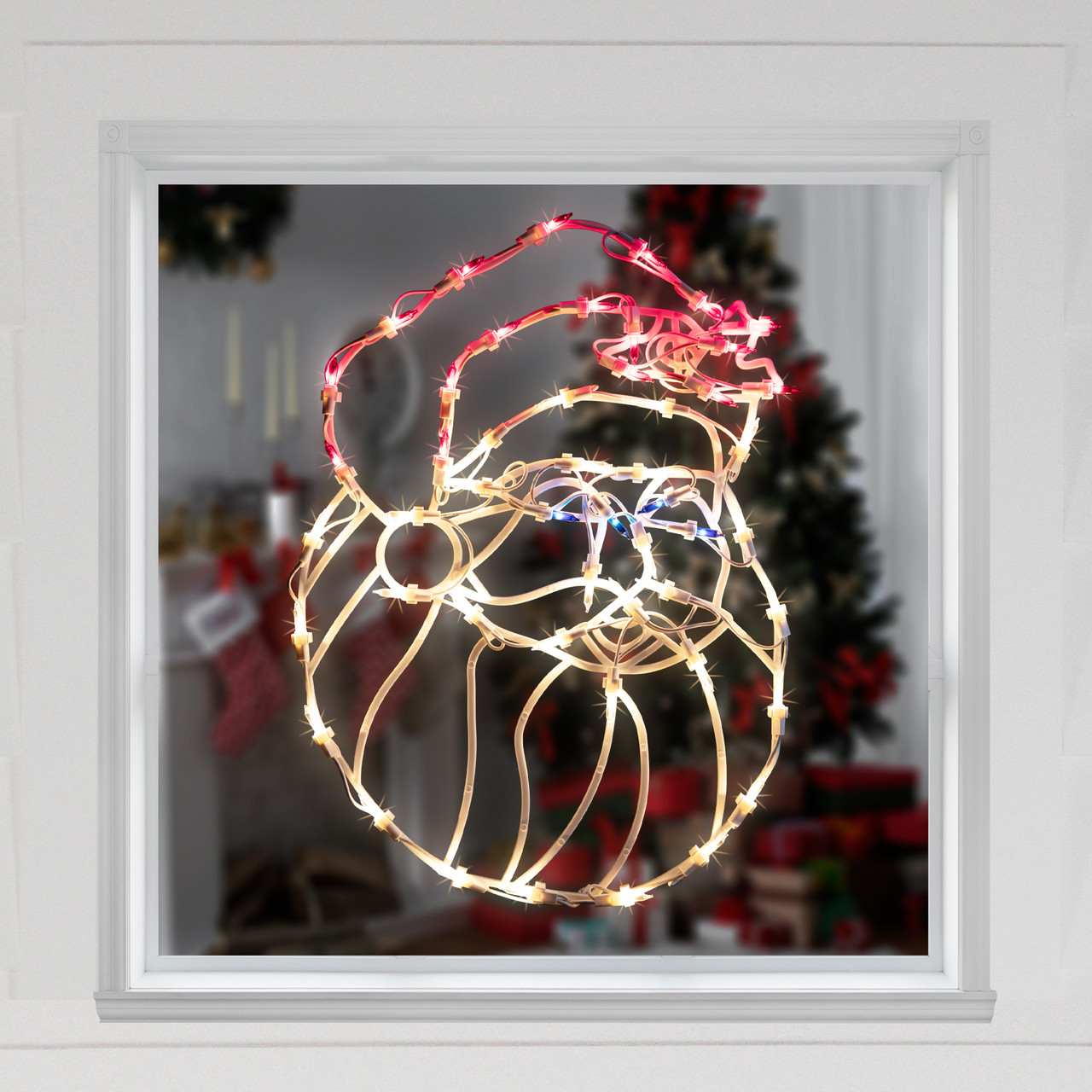 Lighted Santa Claus Window Silhouette Christmas Decoration - 18 ...