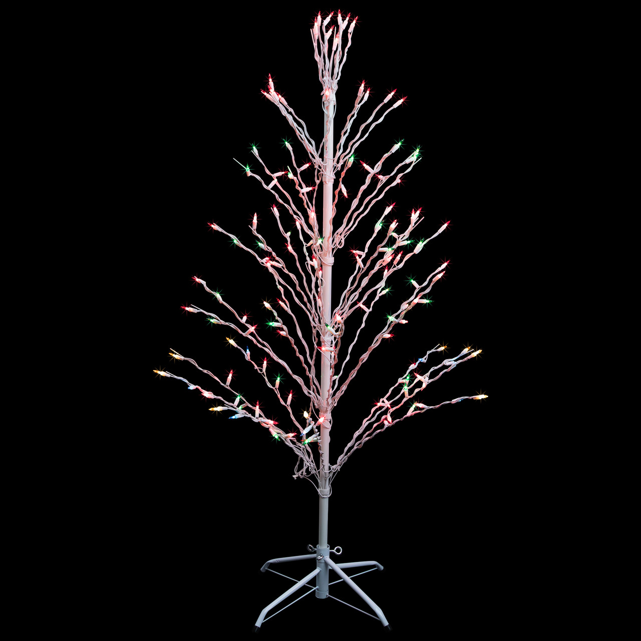 4' White Lighted Christmas Cascade Twig Tree Outdoor Decoration ...