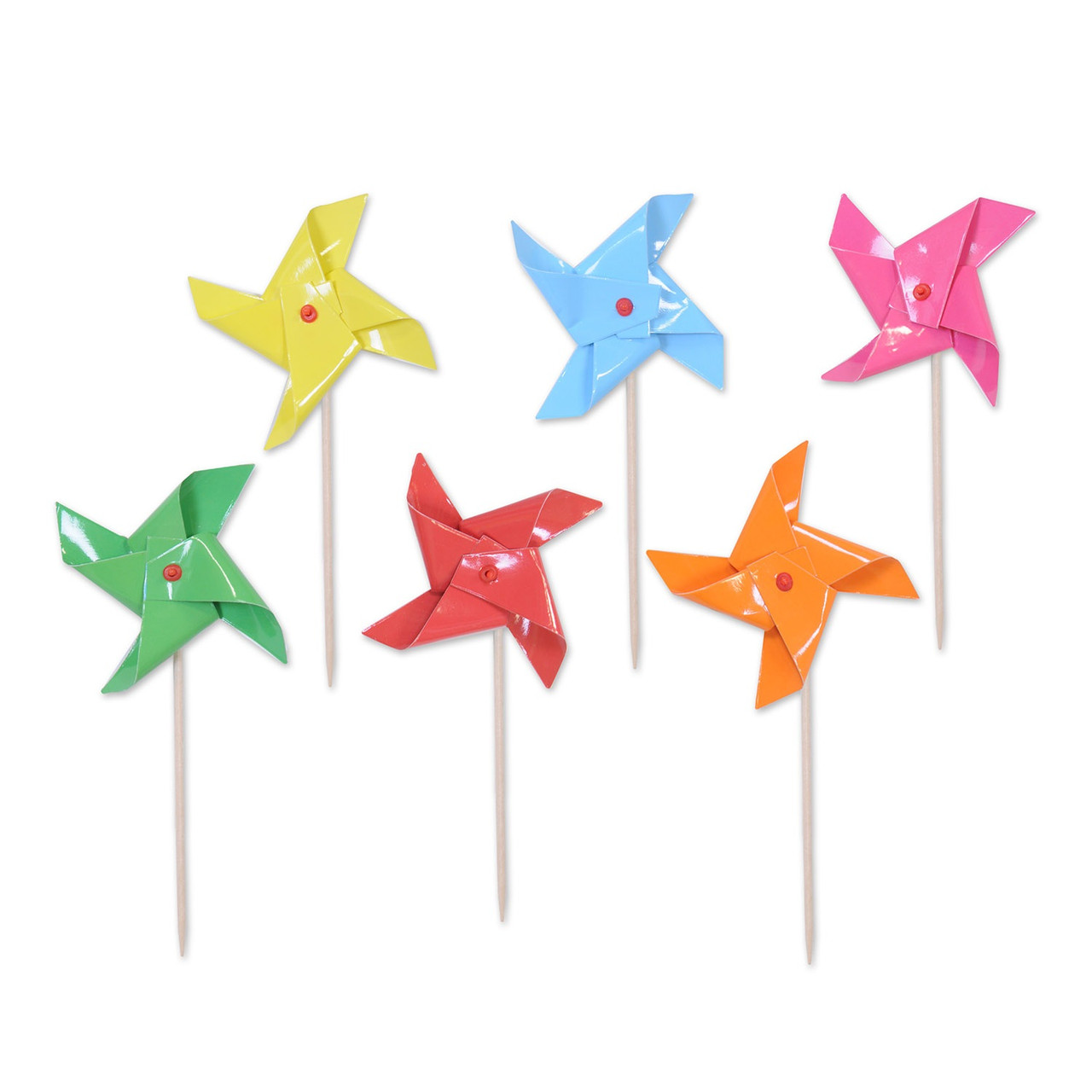 Club Pack of 288 Multi-Color Food & Drink Pinwheel Picks 5' | Christmas ...