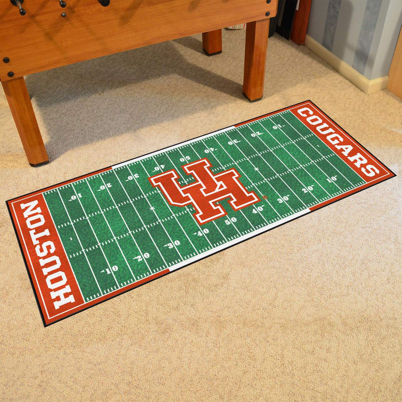 30" x 72" Green NCAA University of Houston Cougars Football Field Mat ...