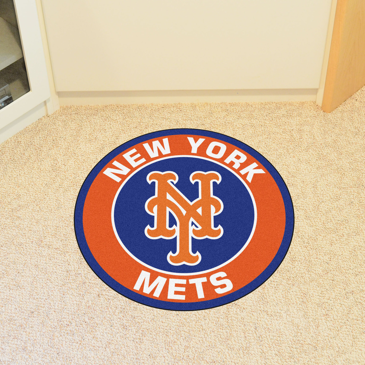 Blue & Orange MLB New York Mets Round Welcome Door Mat 27" | Christmas ...