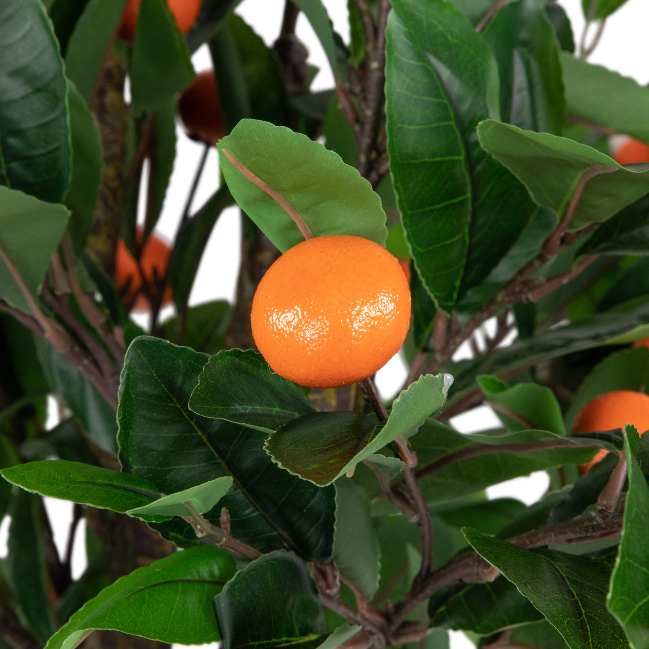 34" Artificial Orange Citrus Tree in Black Pot | Christmas Central