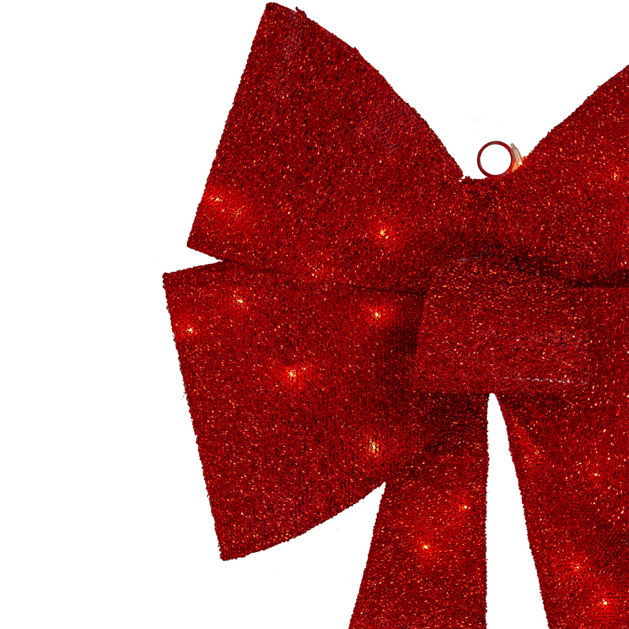 30" LED Lighted Red Tinsel Bow Christmas Decoration | Christmas Central