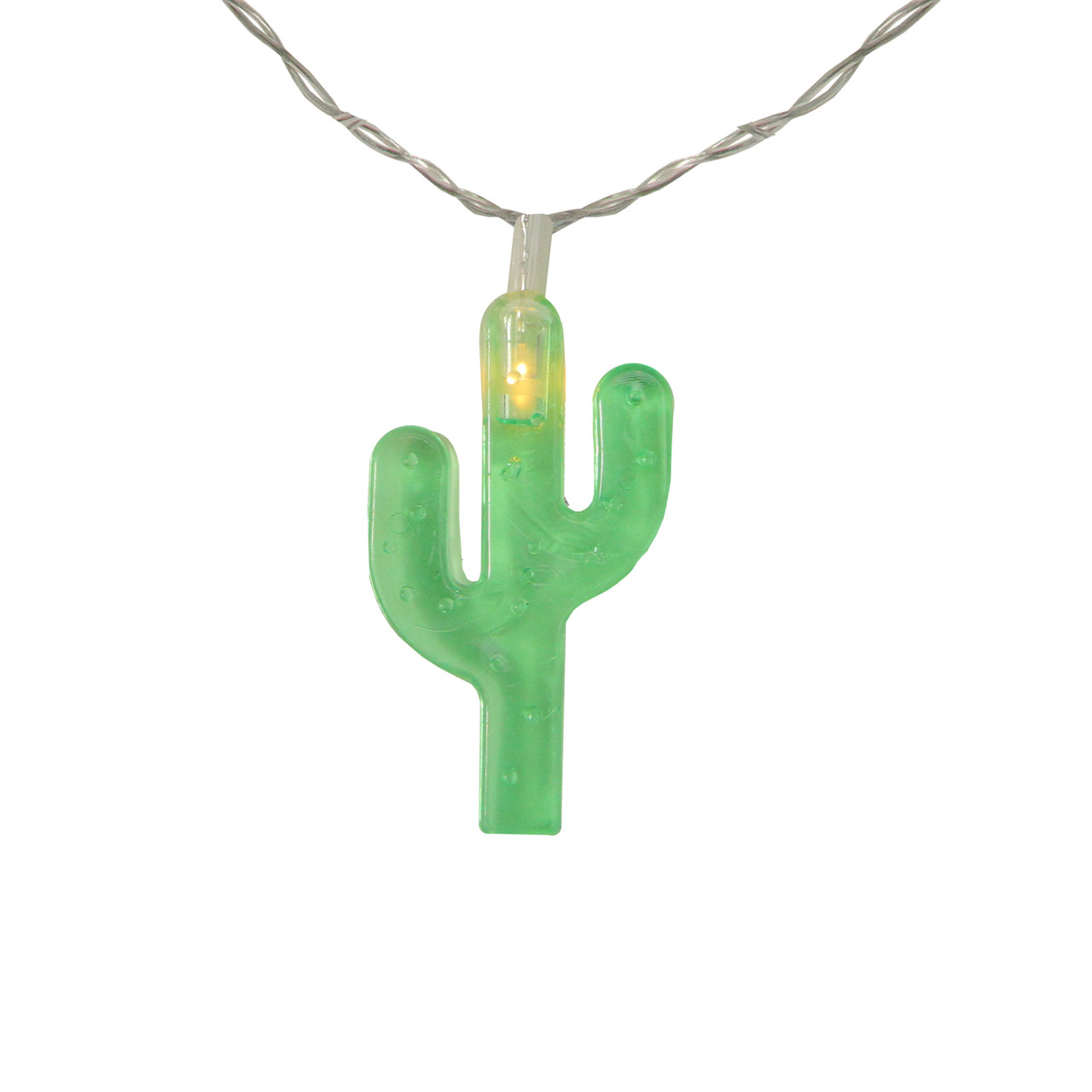 10-Count Green Cactus LED String Lights - 4.5ft Clear Wire | Christmas ...