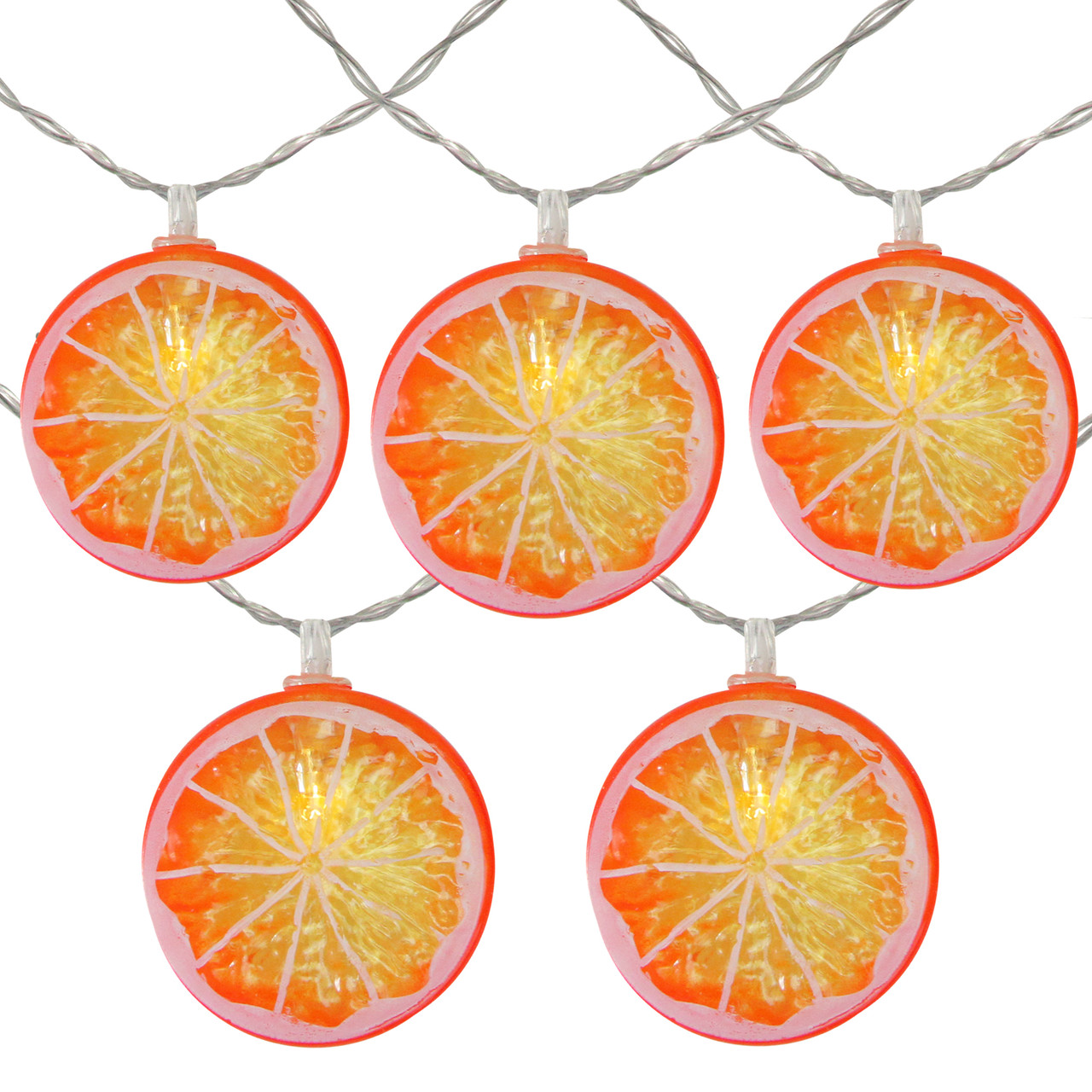10 Battery Operated Orange Slice Summer LED String Lights - 4.5 ft ...