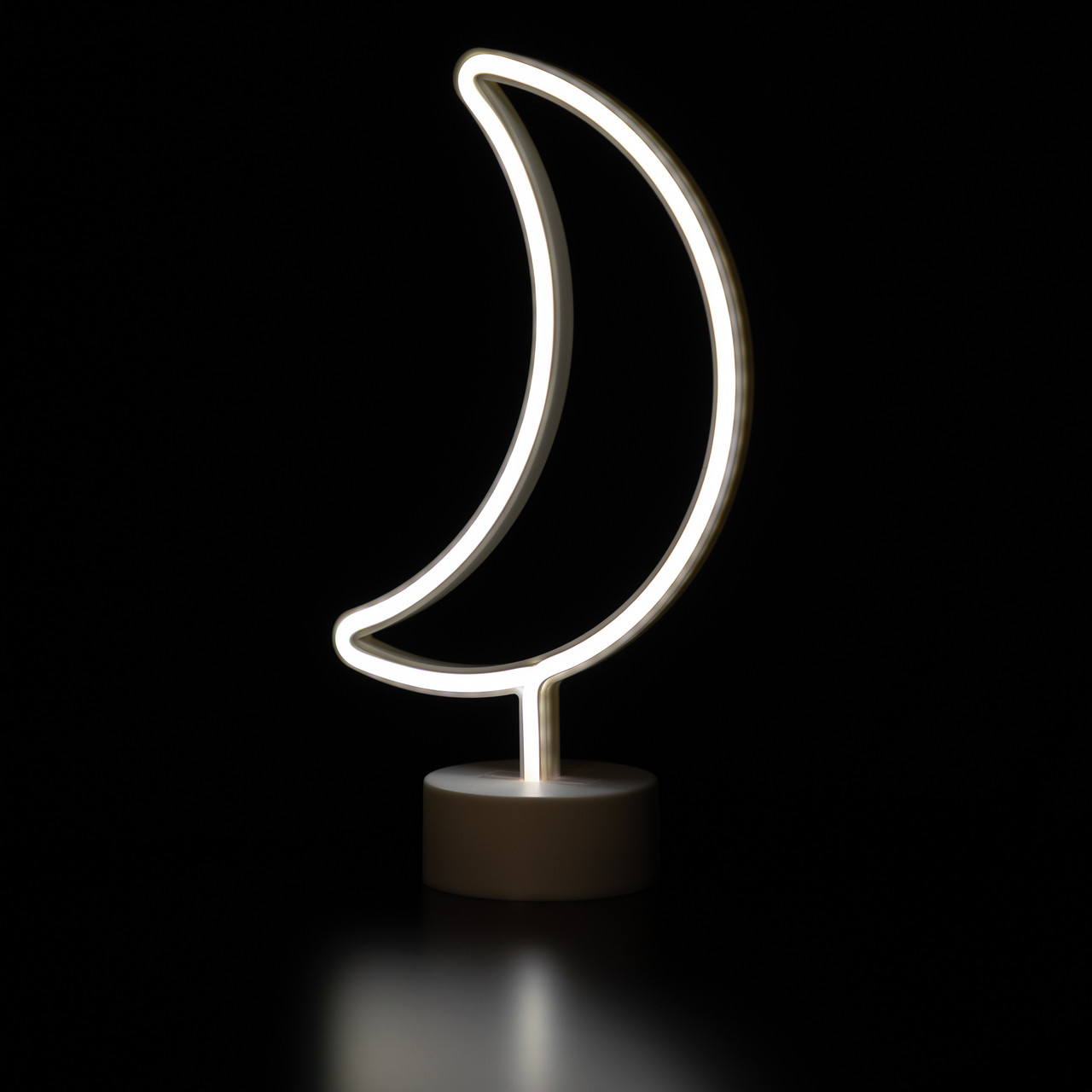 LED Crescent Moon Neon Table Light - 11.5" | Christmas Central