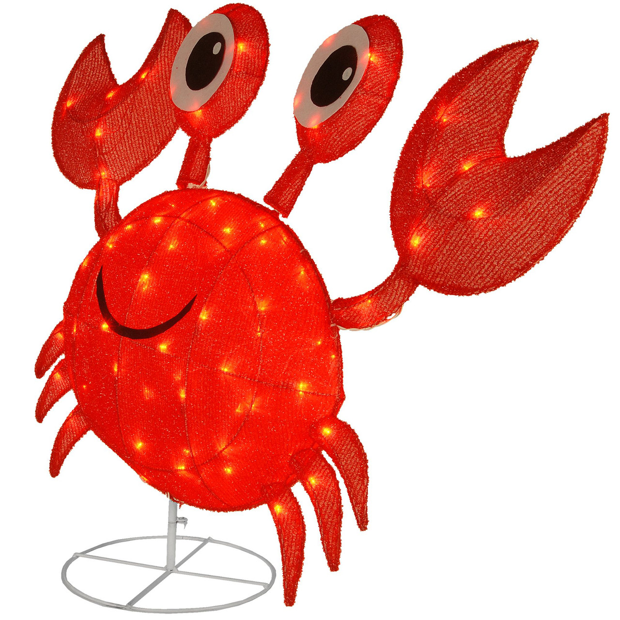 48” LED Lighted Red Sisal Crab Outdoor Decoration | Christmas Central