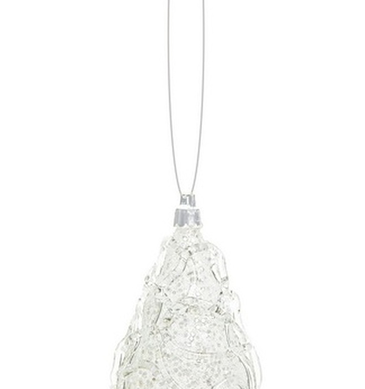 7" Winter Light Clear Glittered Shatterproof Christmas Finial Ornament ...