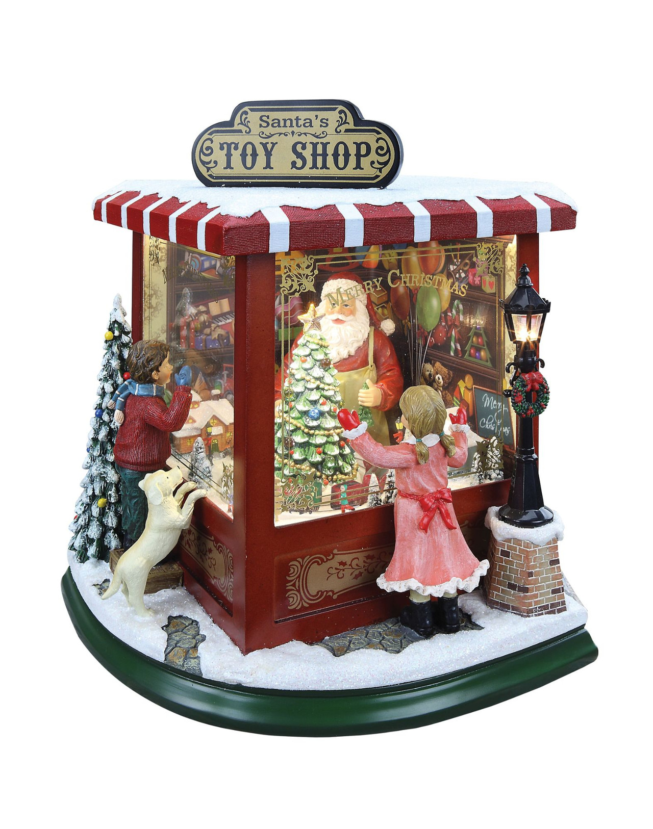 LED Lighted & Musical Santa's Toy Shop Christmas Village Decoration ...