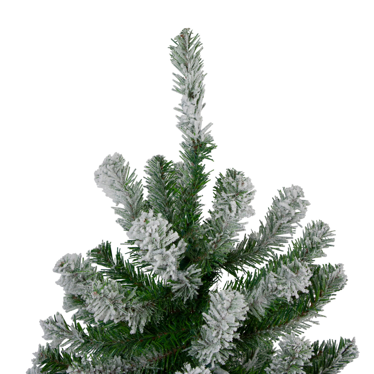 Set of 3 Slim Flocked Alpine Artificial Christmas Trees 6' - Unlit ...