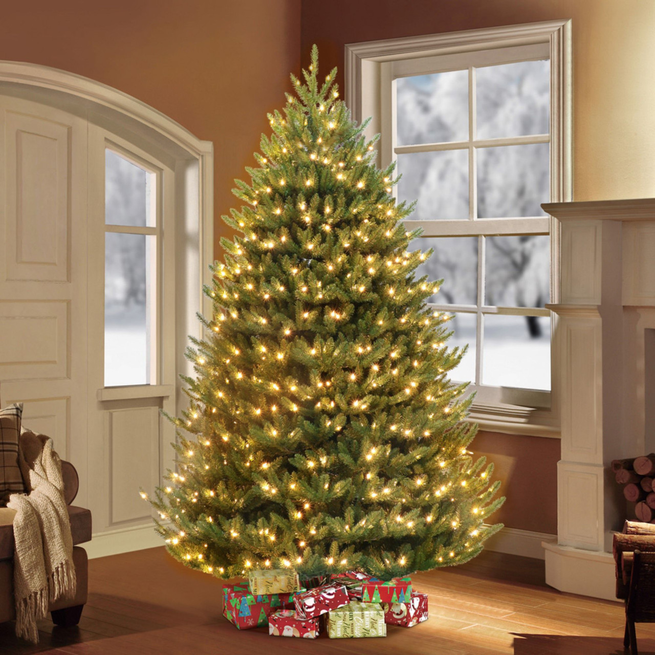 7.5' Pre-lit Canadian Balsam Fir Artificial Christmas Tree - Clear LED ...
