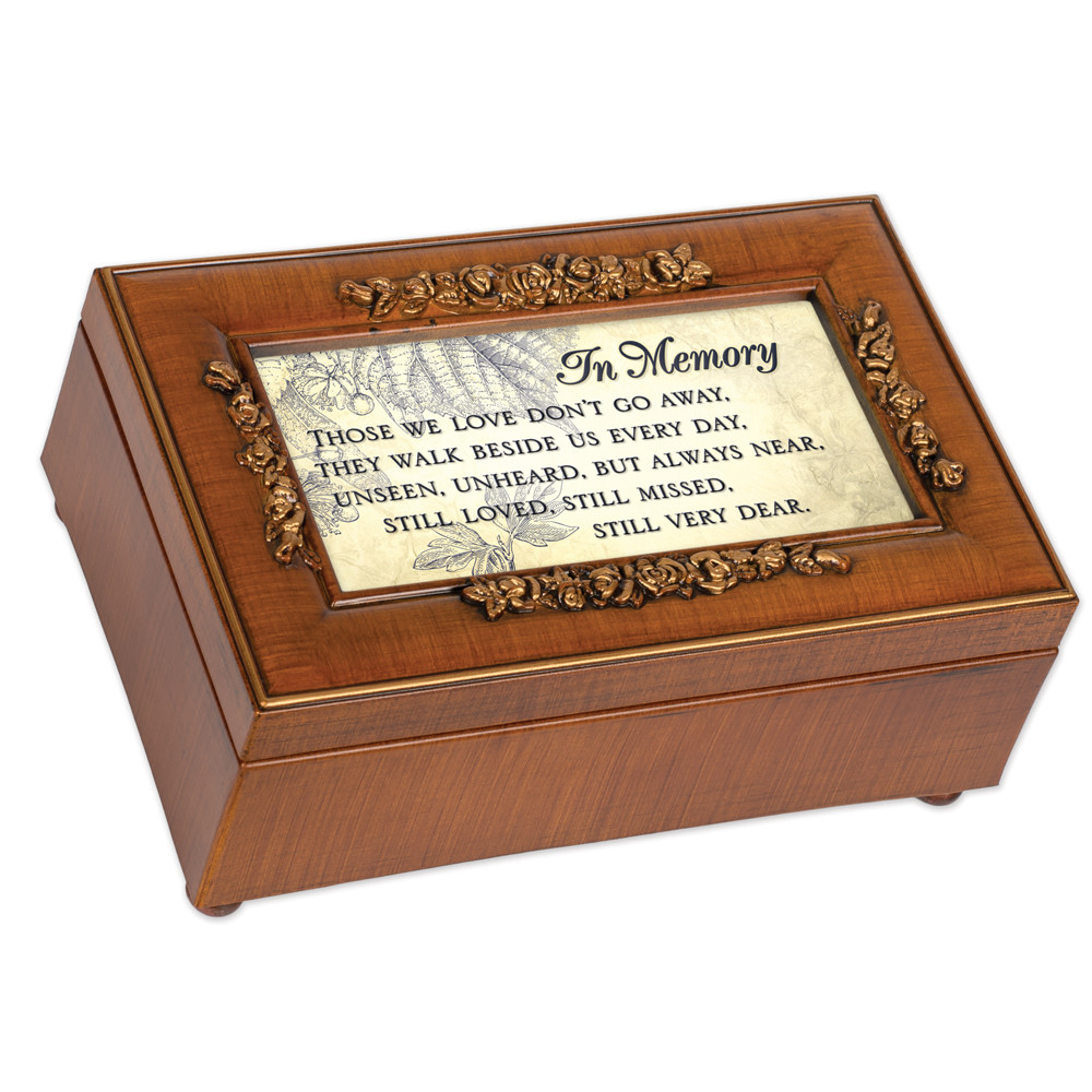 6" Brown & Black Rectangular Religious Musical Box | Christmas Central