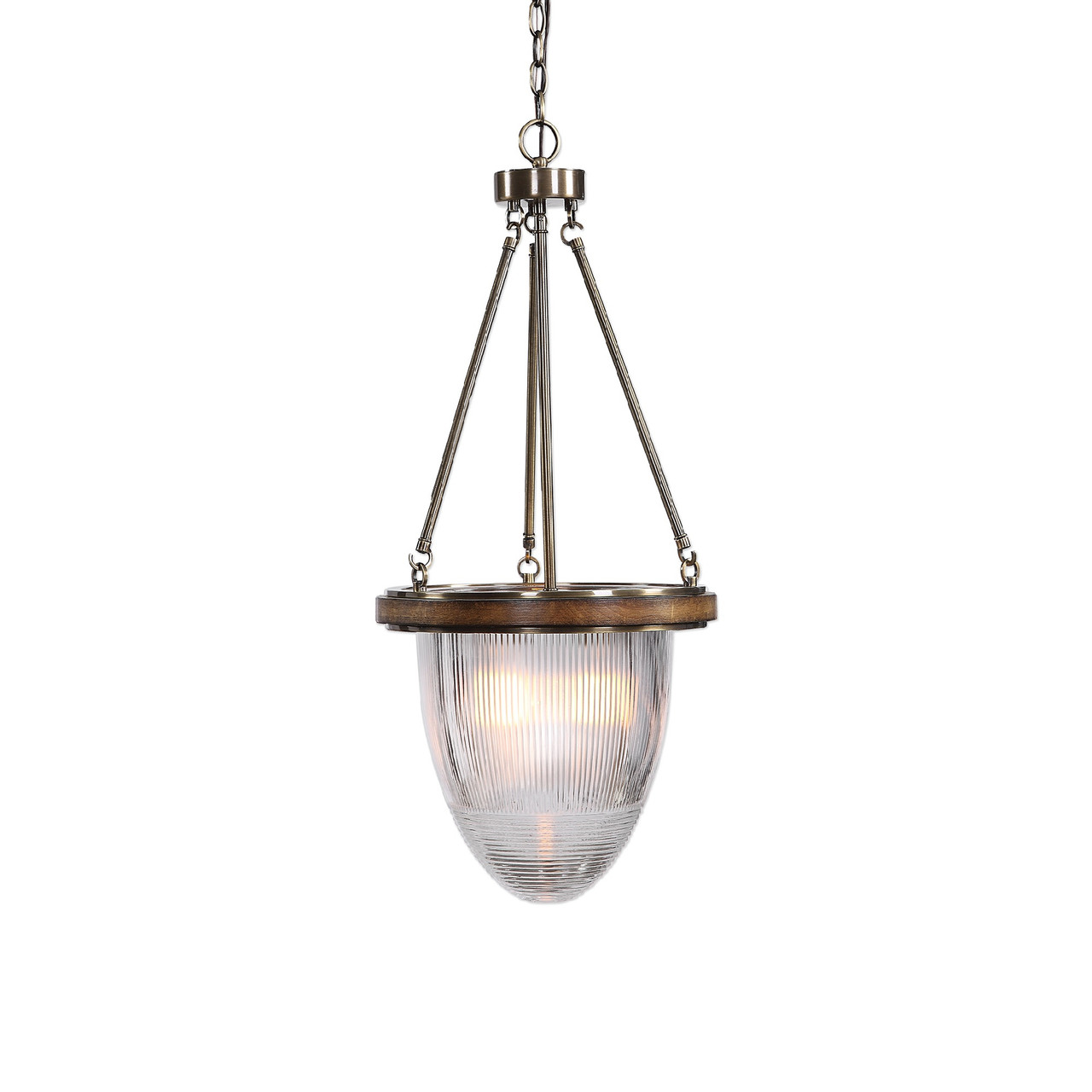 33" Clear Halophane Glass Hanging Light Fixture | Christmas Central