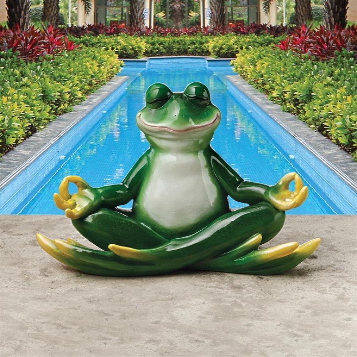 12" Meditating Pose Zen Frog Outdoor Garden Statue | Christmas Central