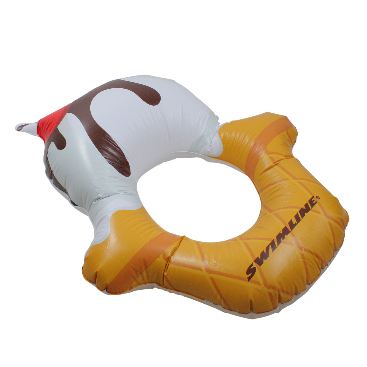 46" Inflatable White & Yellow Ice Cream Ring Pool Float | Christmas Central