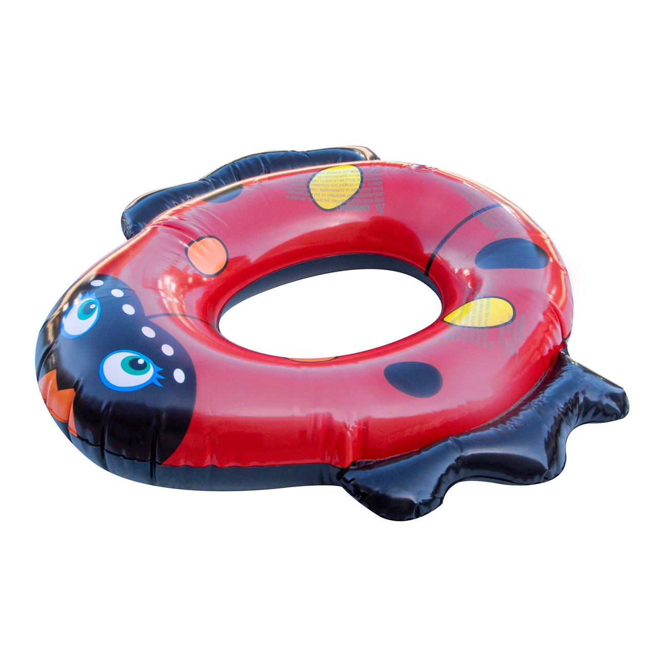 Red & Black Inflatable Ladybug Swim Ring Tube Pool Float, 24-inch ...