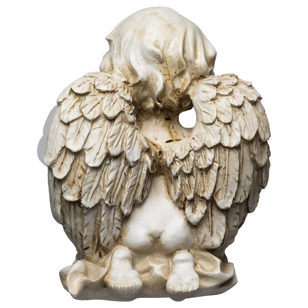 6" Weathered Praying Cherub Outdoor Garden Statue | Christmas Central