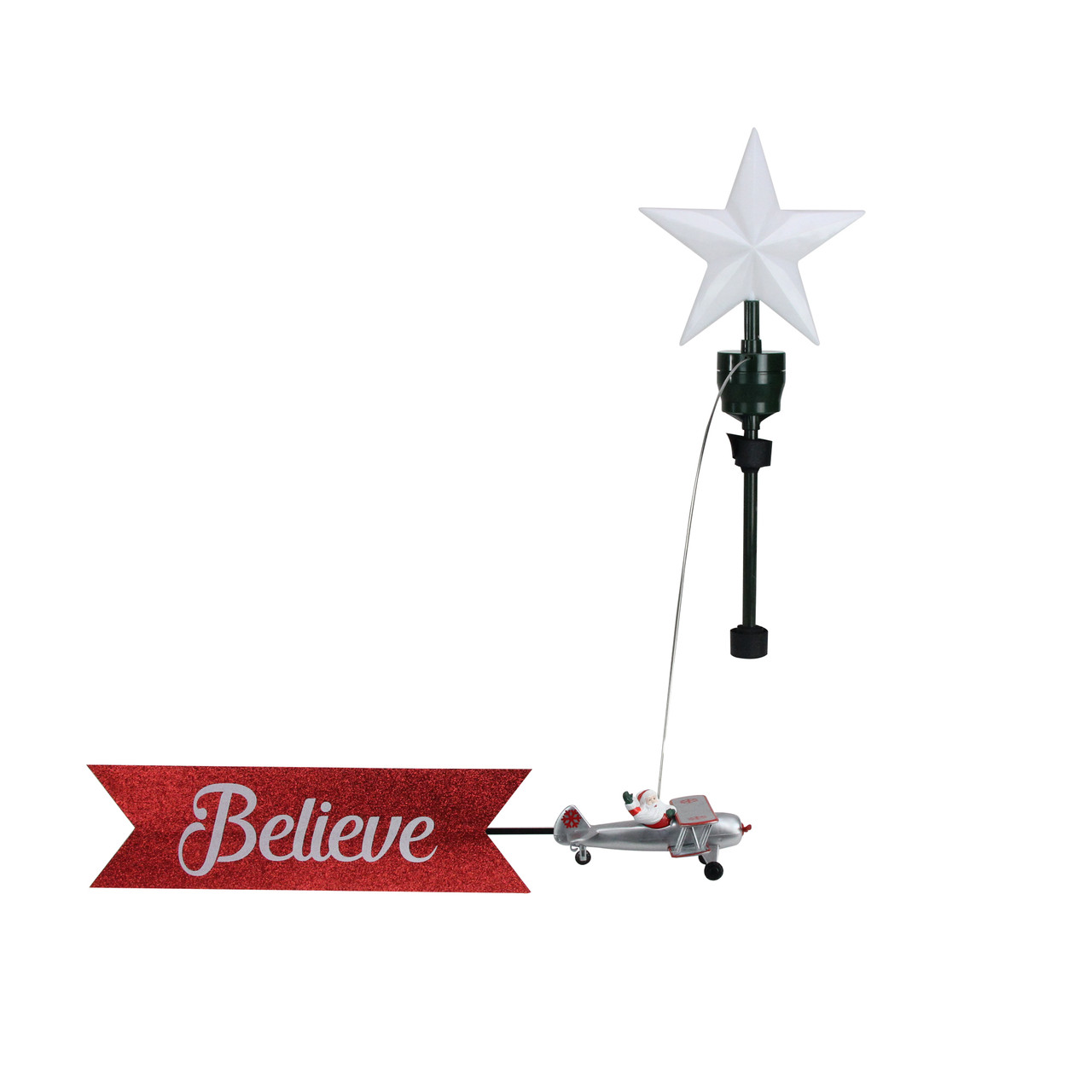Mr. Christmas Santa in Biplane Animated Tree Topper | Christmas Central