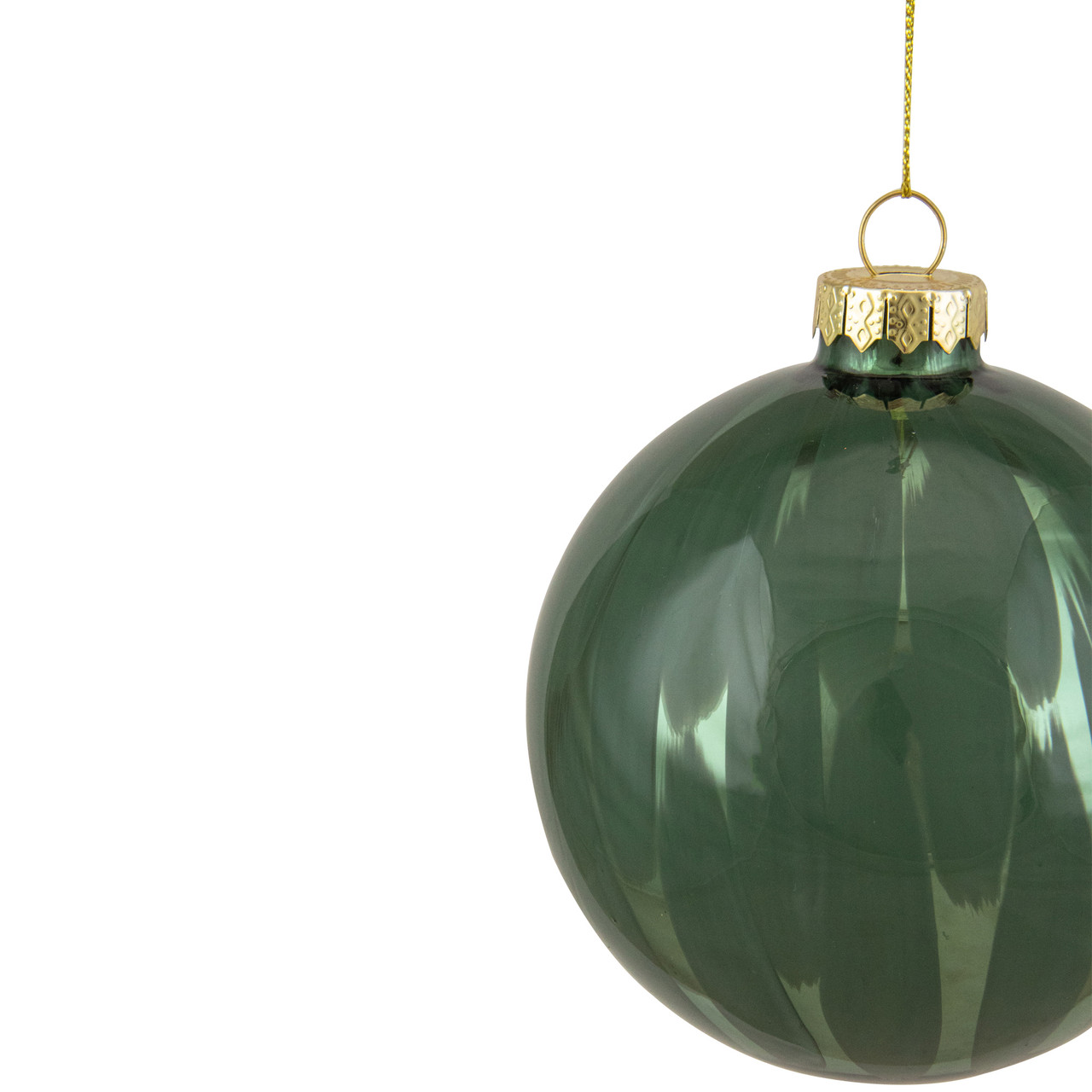 4" Shiny Green Glass Christmas Ball Ornament | Christmas Central