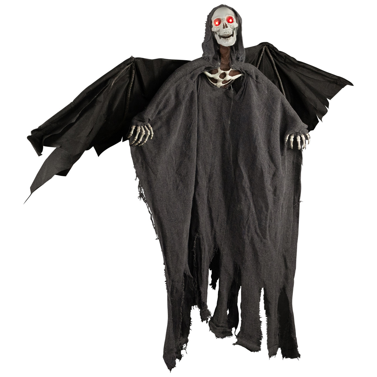 50" Animated Hanging Winged Grim Reaper with LED Eyes Halloween ...
