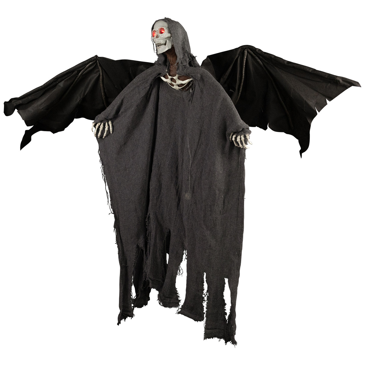 50" Animated Hanging Winged Grim Reaper with LED Eyes Halloween ...