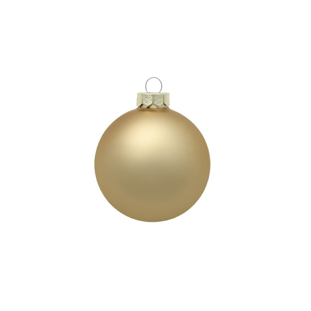 12ct Gold Matte Finish Glass Christmas Ball Ornaments 275 70mm