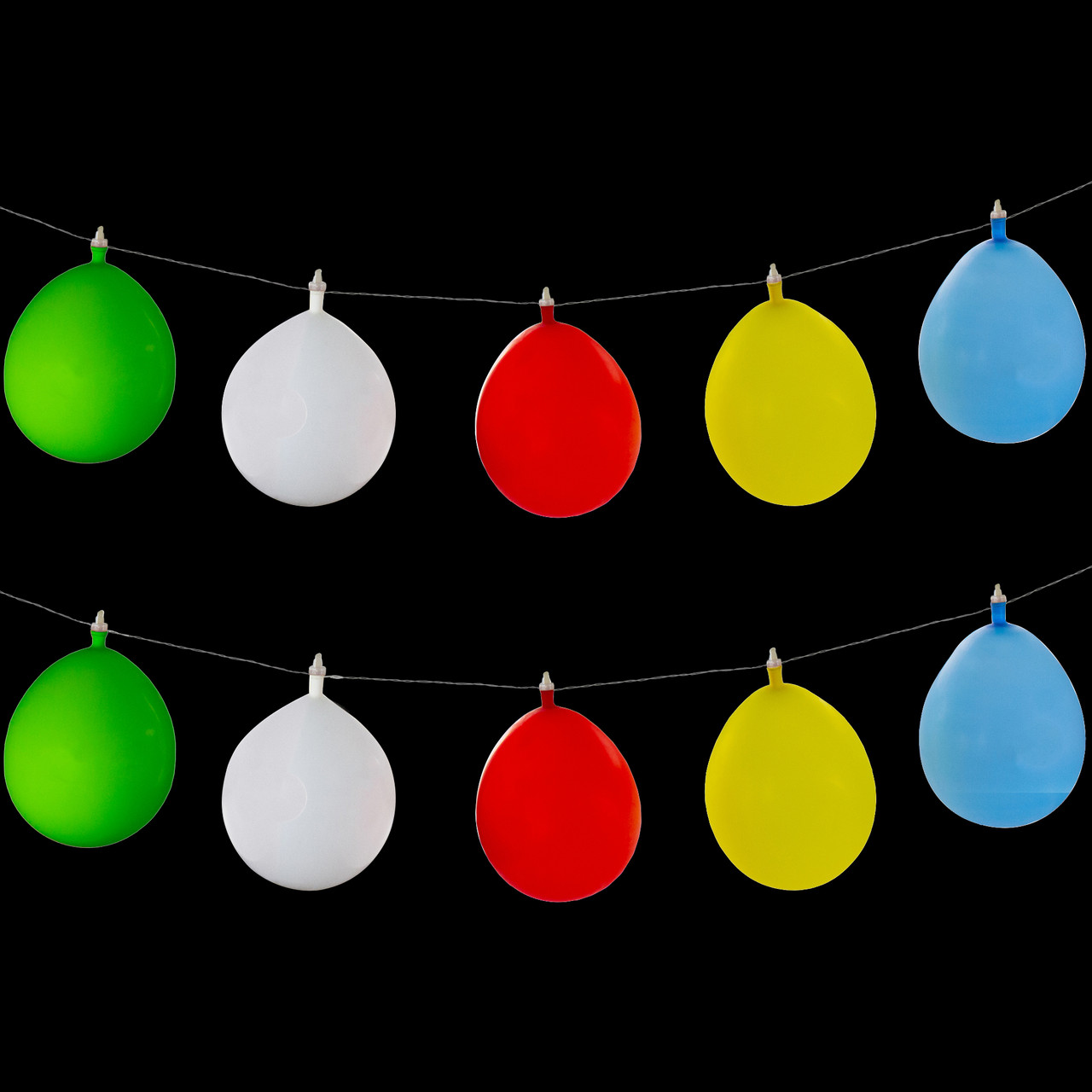 10-Count Multi-Color LED Inflatable Balloon String Lights | Christmas ...